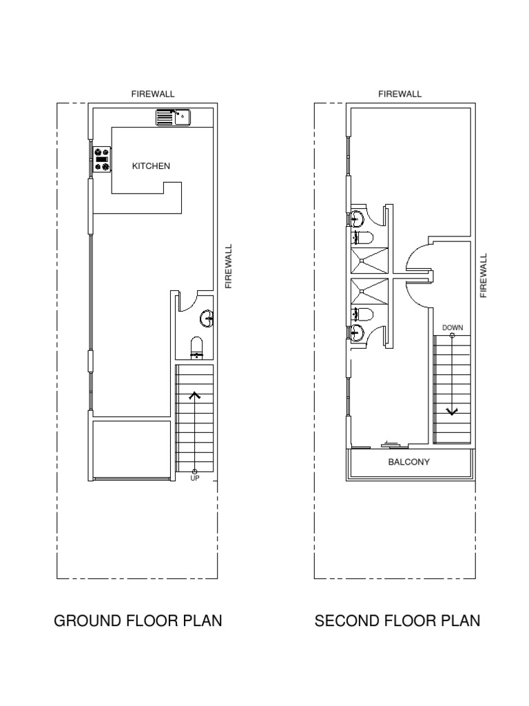 Second Floor Plan Ground Floor Plan: Firewall Firewall | PDF