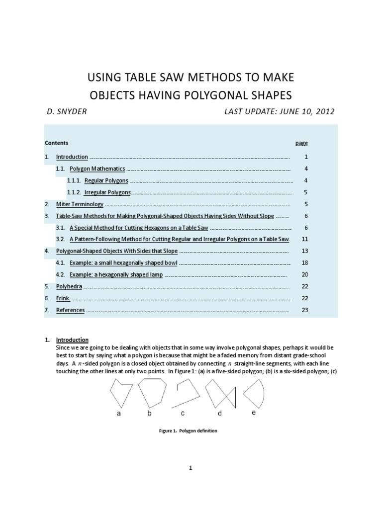 Polygon Table Saw Jig Notes PDF | PDF | Circle | Polygon