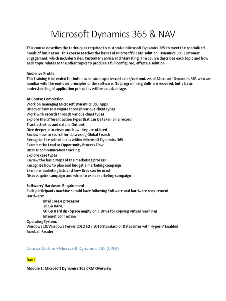 Microsoft Dynamics 365 and NAV | PDF