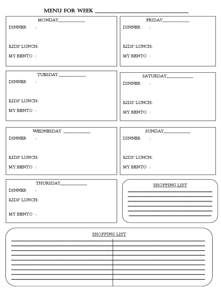 Home Menu Planner 2018 | PDF | Japanese Cuisine