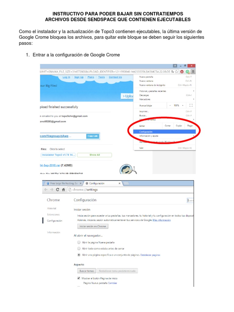 Instructivo para Bajar Sin Contratiempos Archivos de Sendspace PDF | PDF | Software del sistema ...