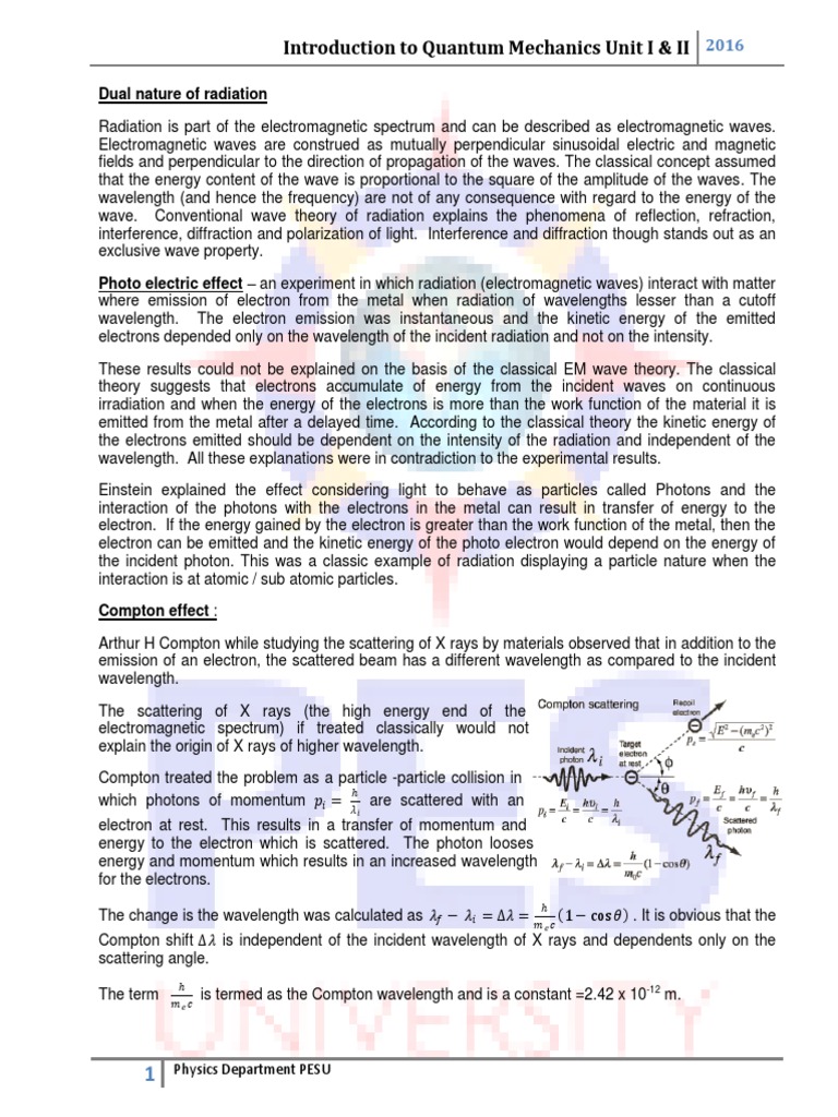 Introduction To Quantum Physics Notes | PDF | Electromagnetic Radiation ...