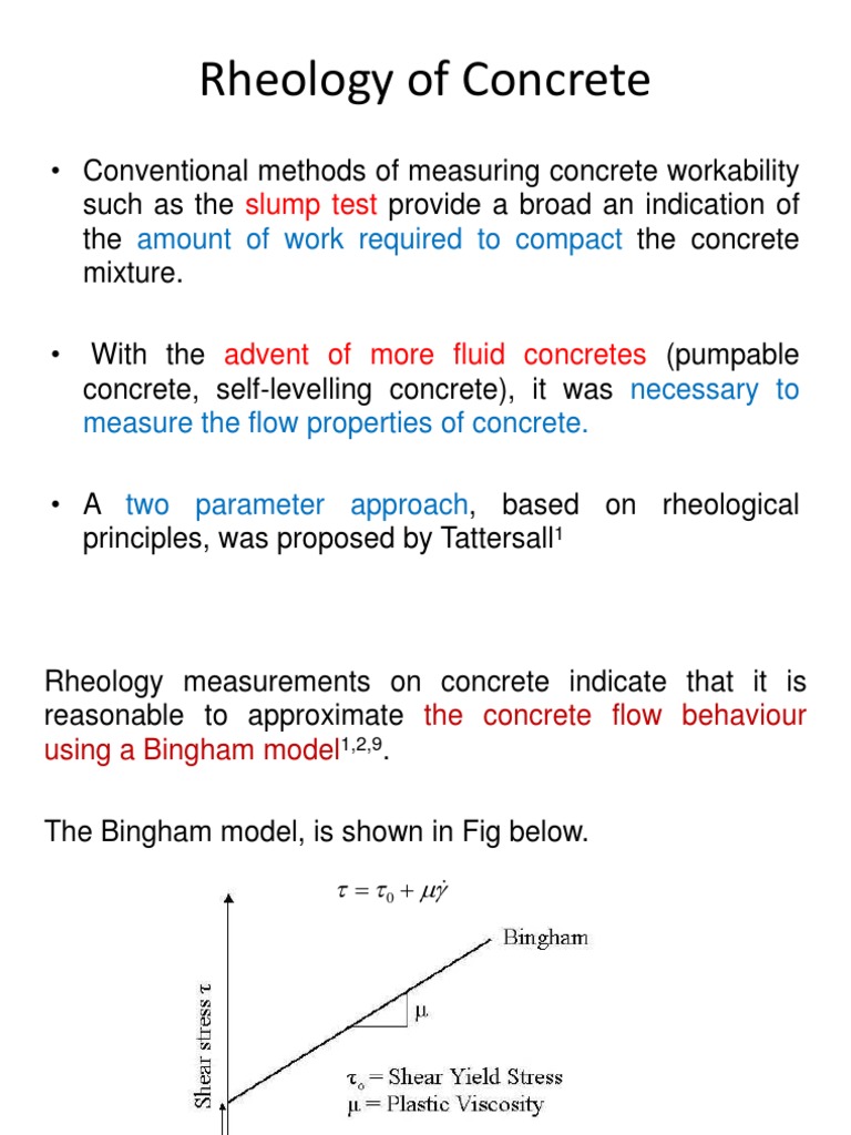 Rheology of Concrete | PDF | Rheology | Shear Stress