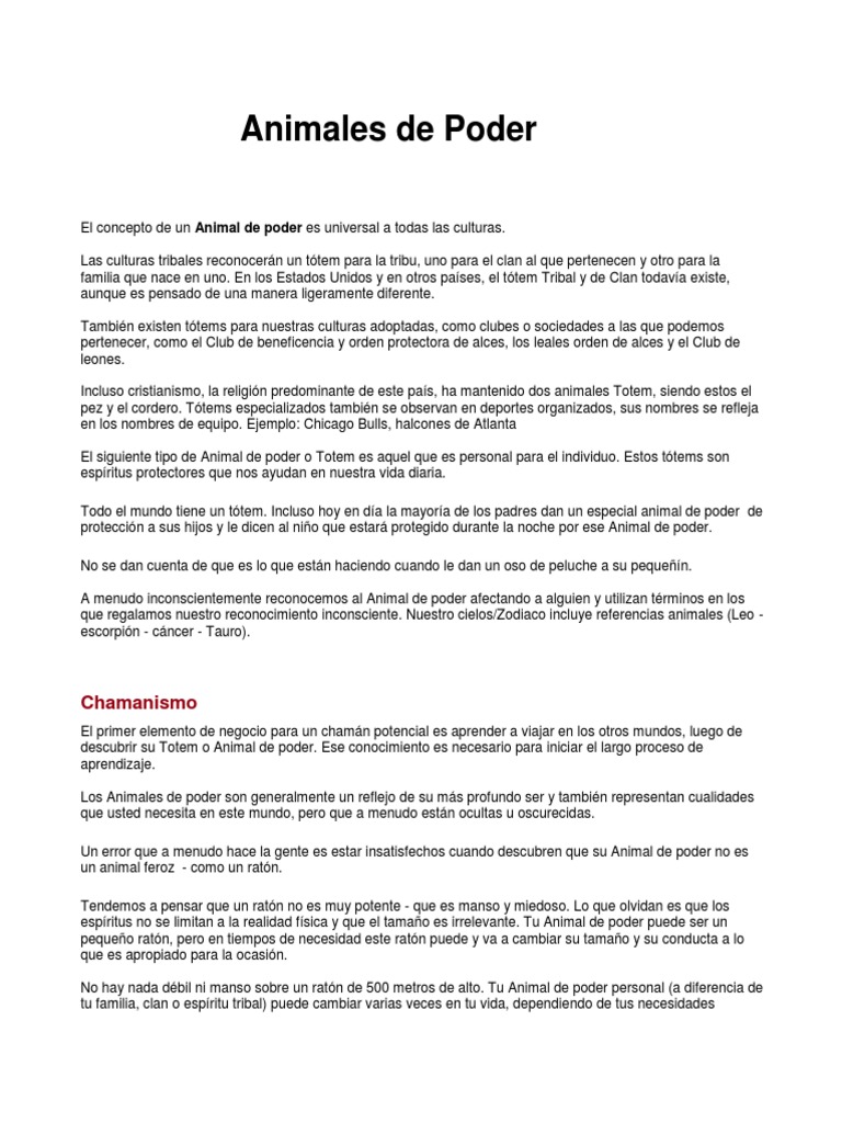 Descubre tu Animal de Poder Personal | PDF | Chamanismo | Alma