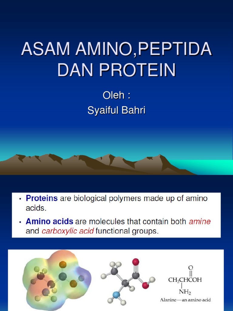 Asam Amino, Peptida Dan Protein: Oleh: Syaiful Bahri | PDF | Amino Acid | Amide