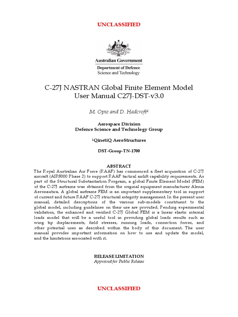 Nastran DST Group TN 1700 | PDF | Finite Element Method | Mathematical ...