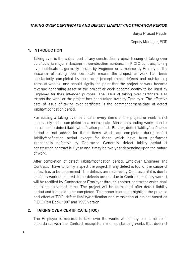 Taking Over Certificate | PDF | Insurance | Employment