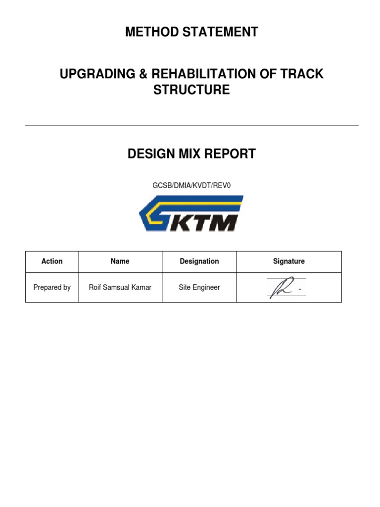 Upgrading Track Structure Design Mix Report | PDF | Asphalt ...