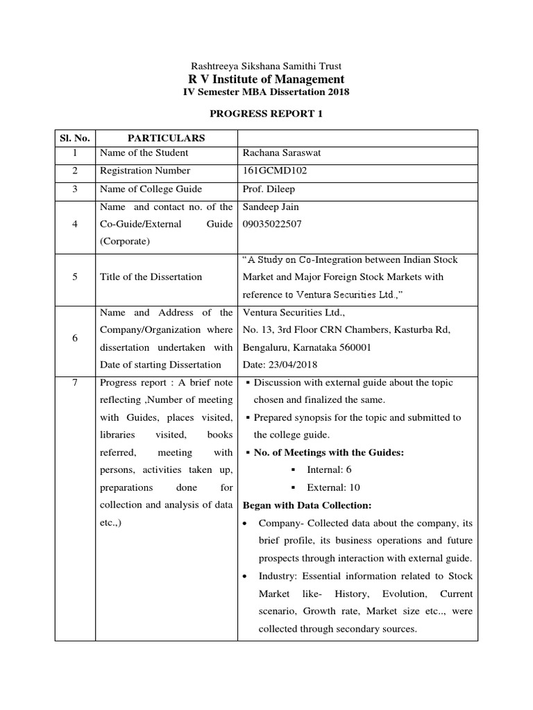 Draft Progress Report I | PDF | Financial Economics | Business