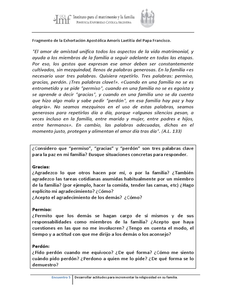 Dinámica Permiso, Gracias, Perdón | PDF