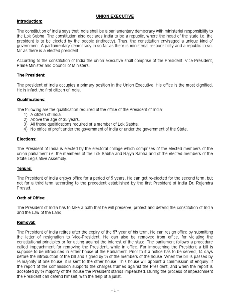 Union Executive | PDF | Supreme Courts | Cabinet (Government)