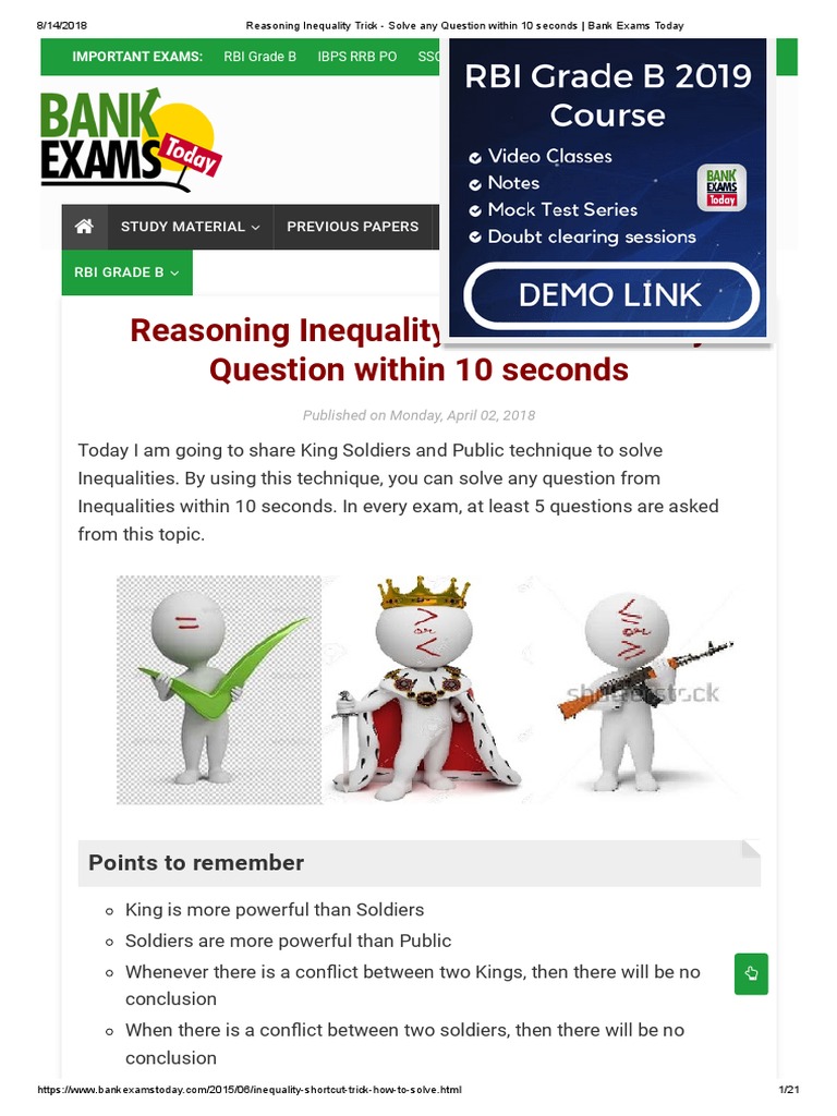 Reasoning Inequality Trick - Solve Any Question Within 10 Seconds ...