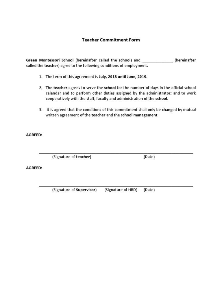 Commitment Form | PDF