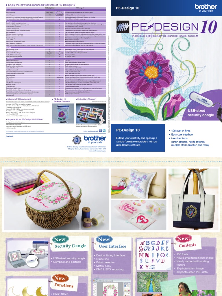 PE-Design 10: USB-sized Security Dongle | PDF | Embroidery | Sewing