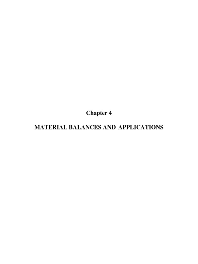 Material Balance | PDF | Stoichiometry | Mole (Unit)