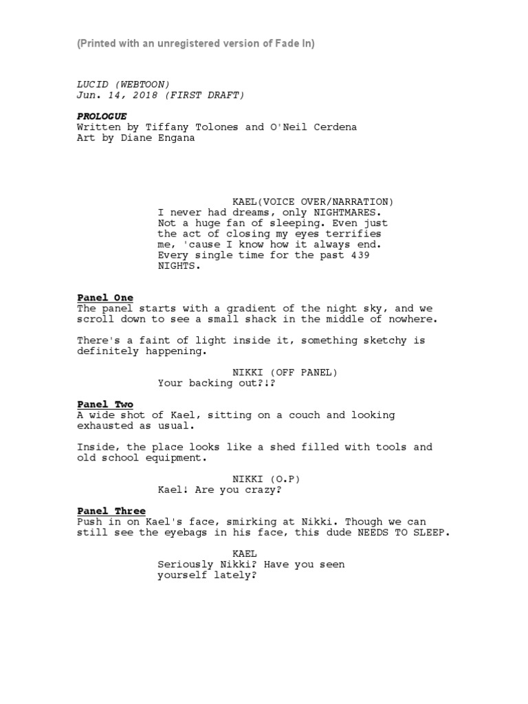 Prologue: Lucid (Webtoon) Jun. 14, 2018 (FIRST DRAFT) | PDF