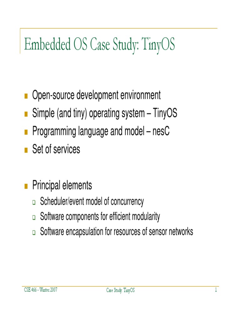 Embedded Os Case Study: Tinyos | PDF | Interface (Computing) | Embedded System