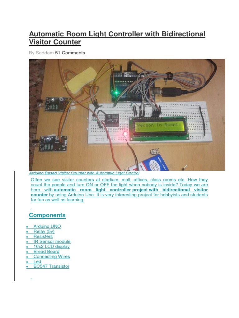 Automatic Room Light Controller With Bidirectional Visitor Counter | Download Free PDF | Relay ...