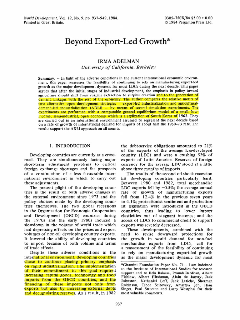 Beyond Export-Led Growth | PDF | Economic Growth | Exports