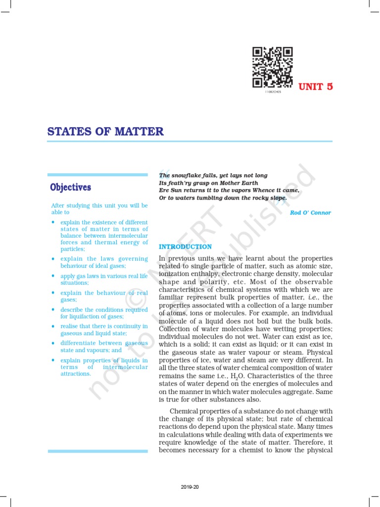 States of Matter: Unit 5 | PDF | Intermolecular Force | Gases