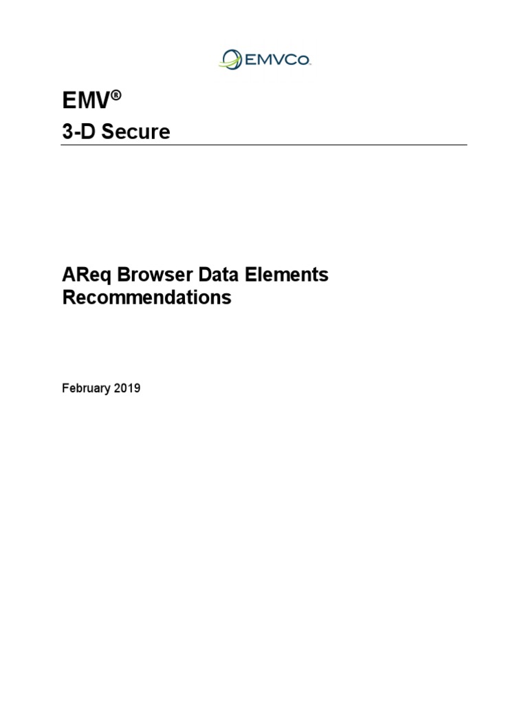 EMVCo 3DS AReqBrowser 28022019 | PDF | Emv | Java Script