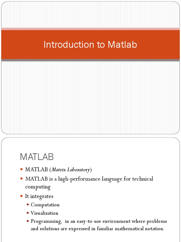 Introduction To Matlab | PDF | Matlab | Matrix (Mathematics)