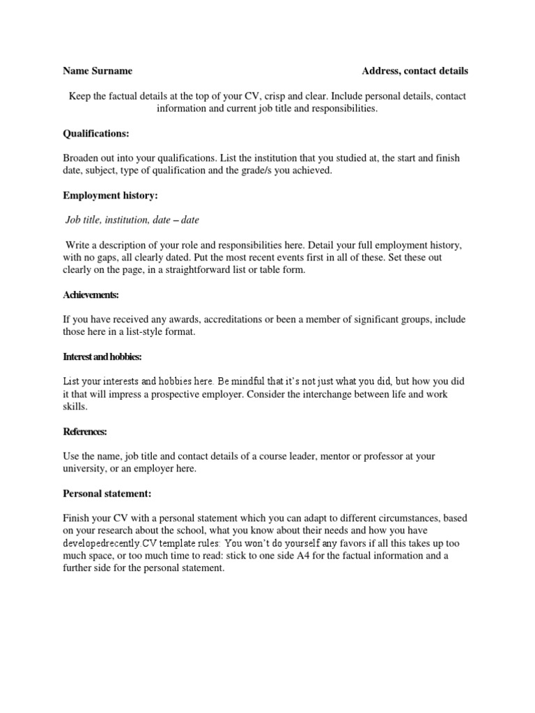 Sample CV Resume | PDF