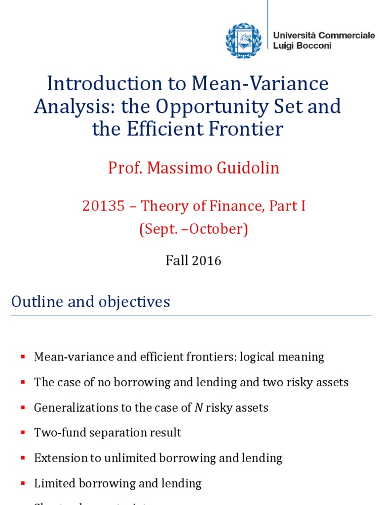 Lec 2 Introduction To Mean Variance Analysis20160915111944 | PDF ...
