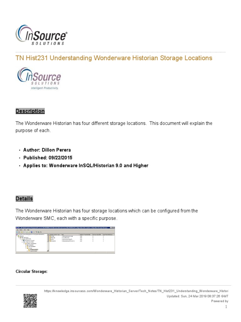 TN Hist231 Understanding Wonderware Historian Storage Locations PDF ...