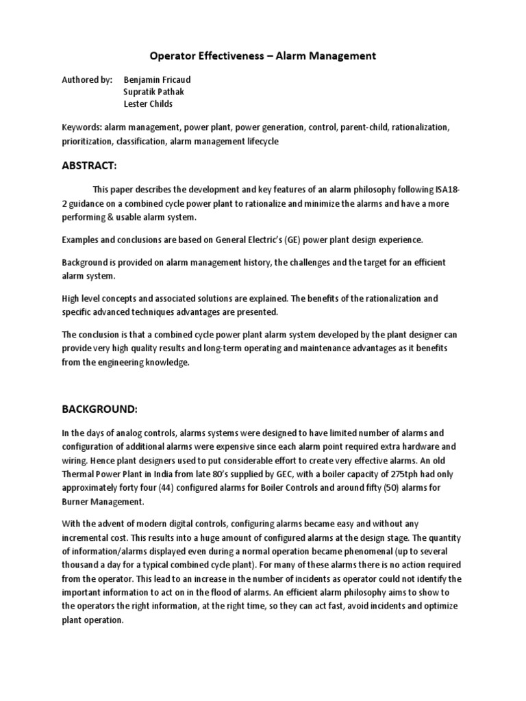 Operator Effectiveness - Alarm Management - Oct-15 | PDF | Life Cycle ...
