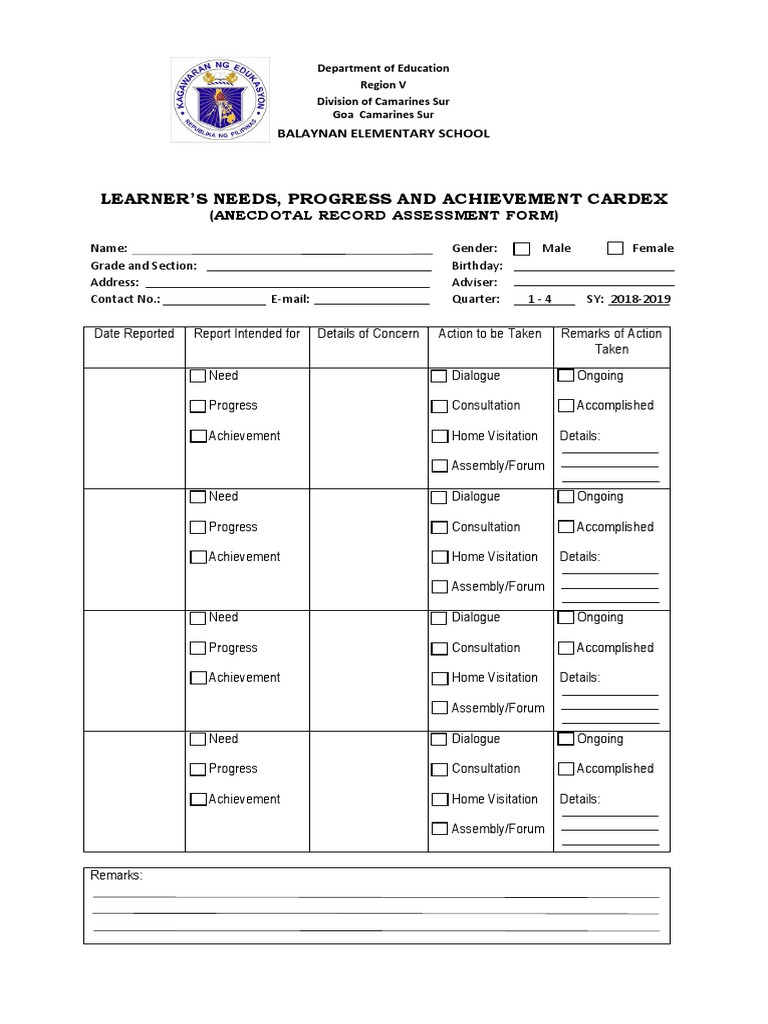 Anecdotal Record RPMSModule12 | PDF | Behavior Modification | Cognition