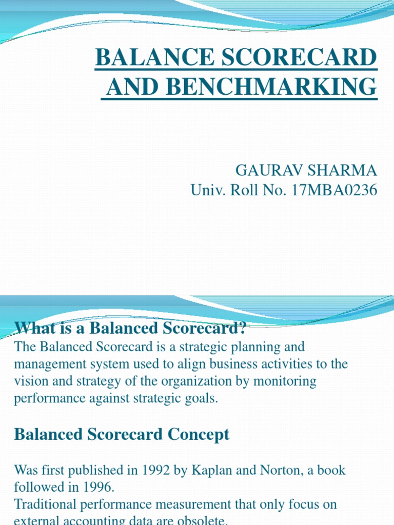 Balance Scorecard and Benchmarking | PDF | Benchmarking | Goal