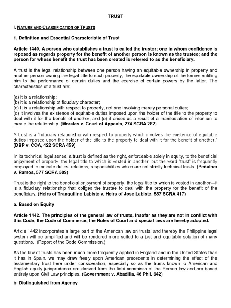 Law On Trust - Notes-Lecture | PDF | Trust Law | Equity (Law)