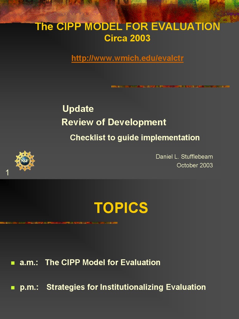 CIPP Evaluation Model Overview | PDF | Evaluation | Cognition
