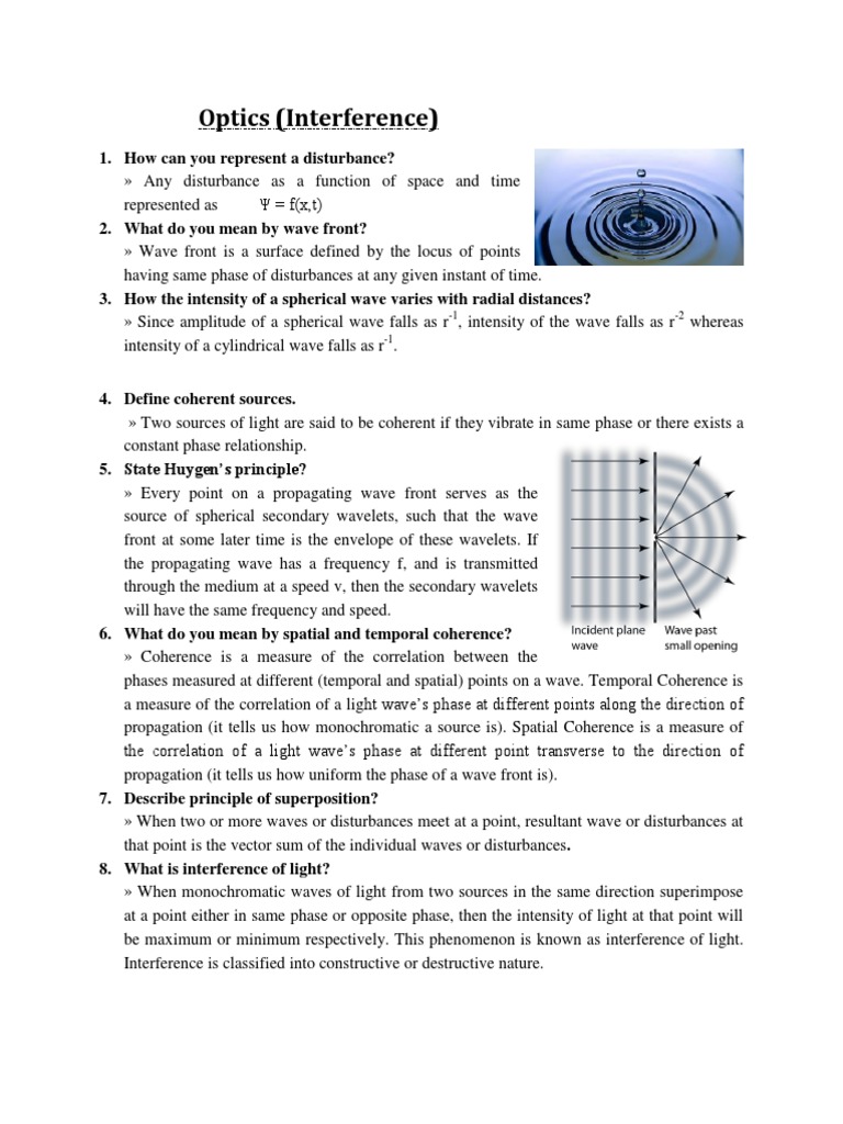 Interference Pdf Coherence Physics Waves