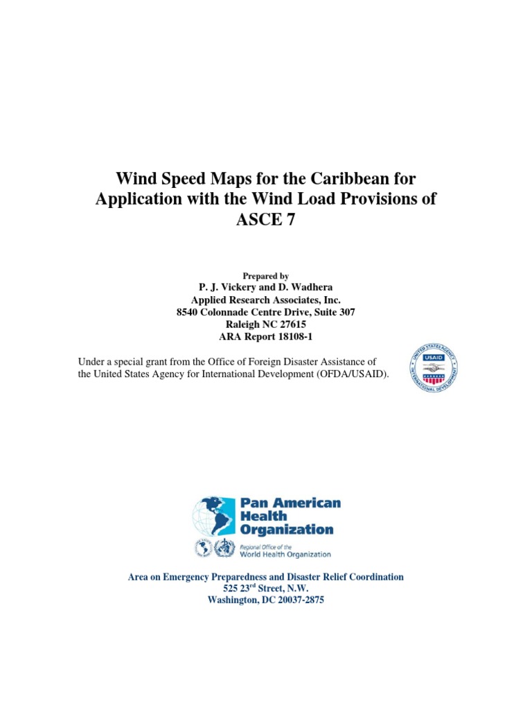Wind Speed Maps For The Caribbean For Application With The Wind Load ...