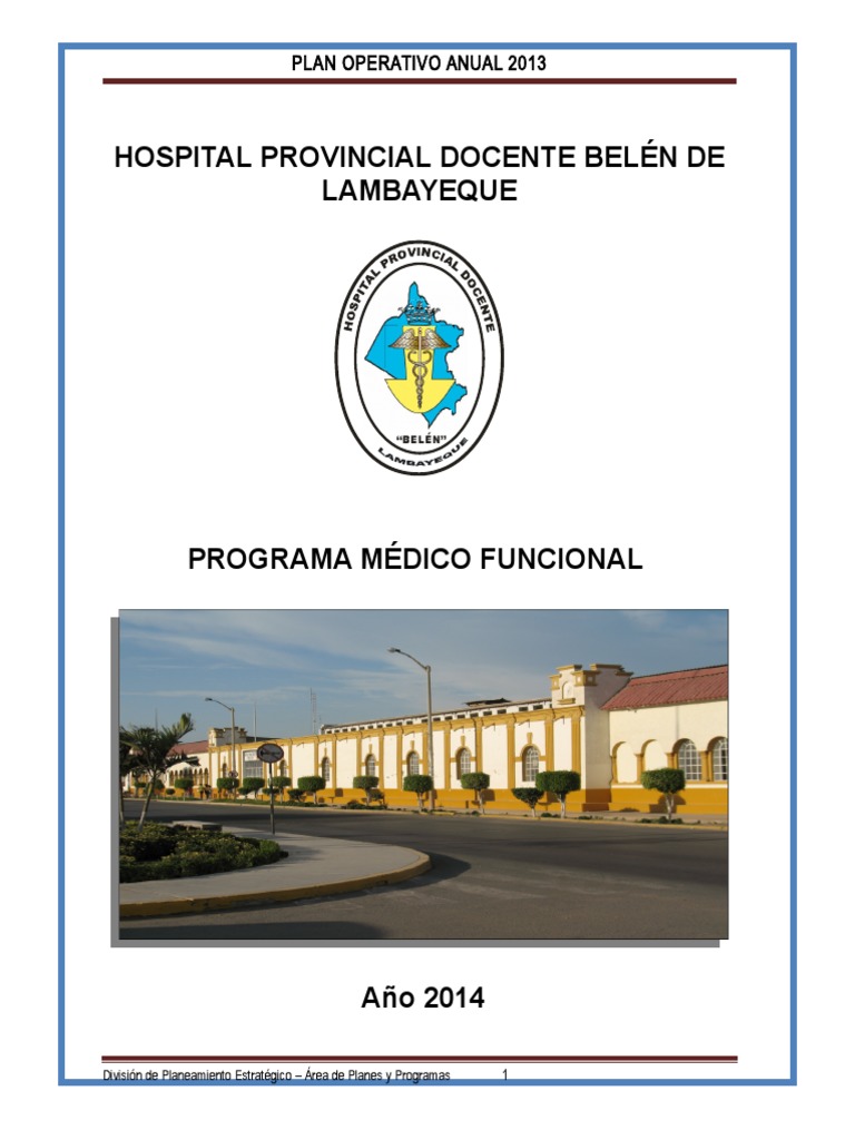 Programa Médico Funcional Hospital Belén 2014 | PDF | Medicina de ...