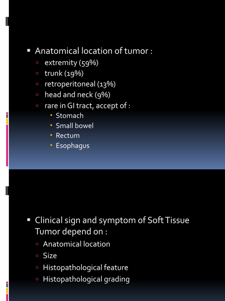 Soft Tissue Tumor Overview and Classification | PDF | Sarcoma | Metastasis
