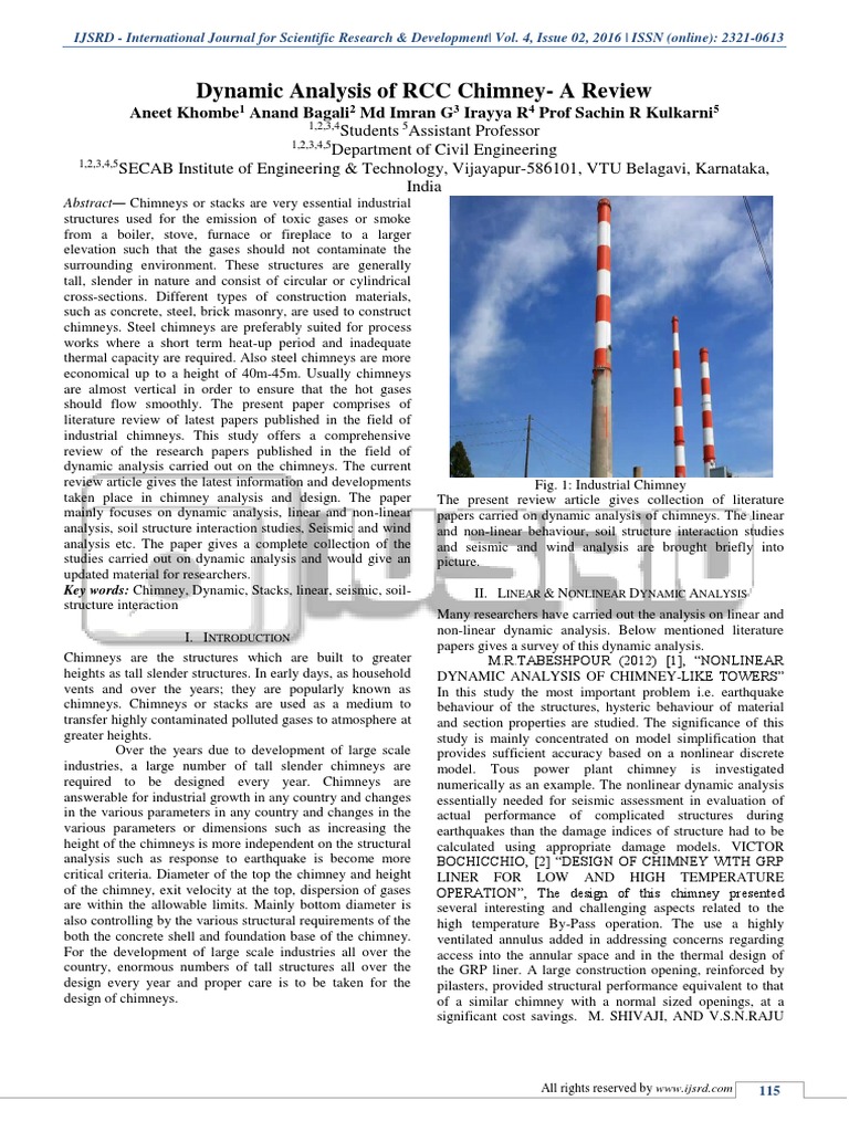 Dynamic Analysis of RCC Chimney-A Review | PDF | Chimney | Mechanics