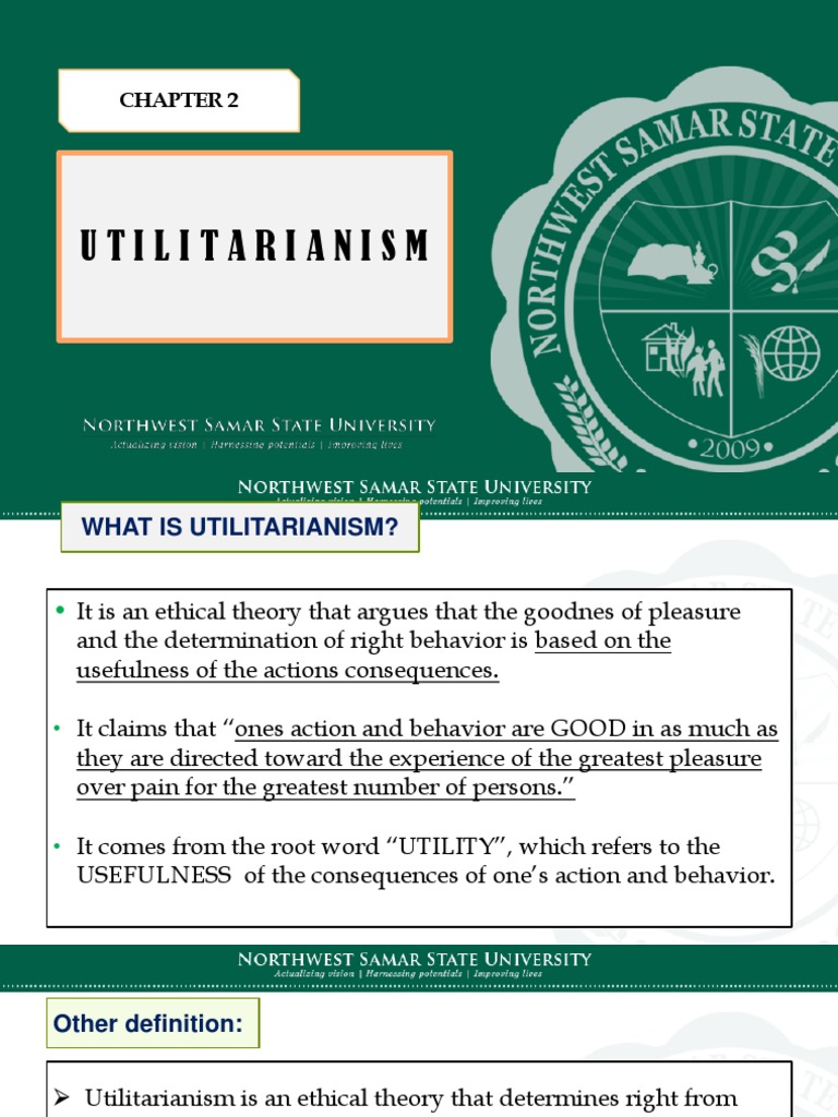 Chapter 2 Utilitarianism | PDF | Utilitarianism | John Stuart Mill