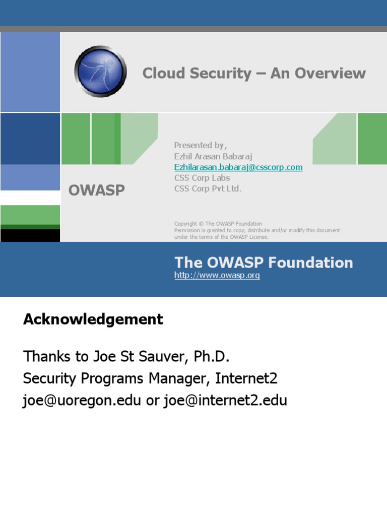 Cloud Security - An Overview: The OWASP Foundation | PDF | Cloud Computing | Computer Network