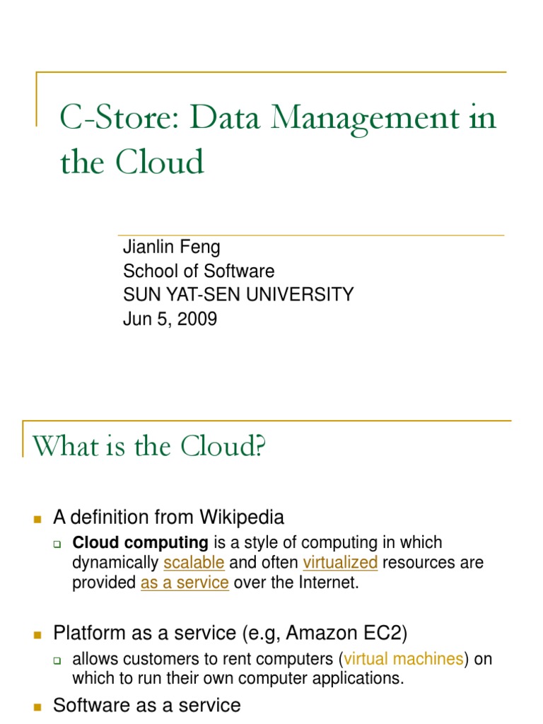 C Store Cloud | PDF | Cloud Computing | Map Reduce