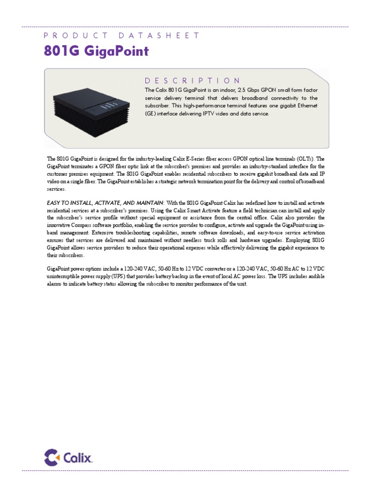 801G GigaPoint | PDF | Quality Of Service | Communications Protocols