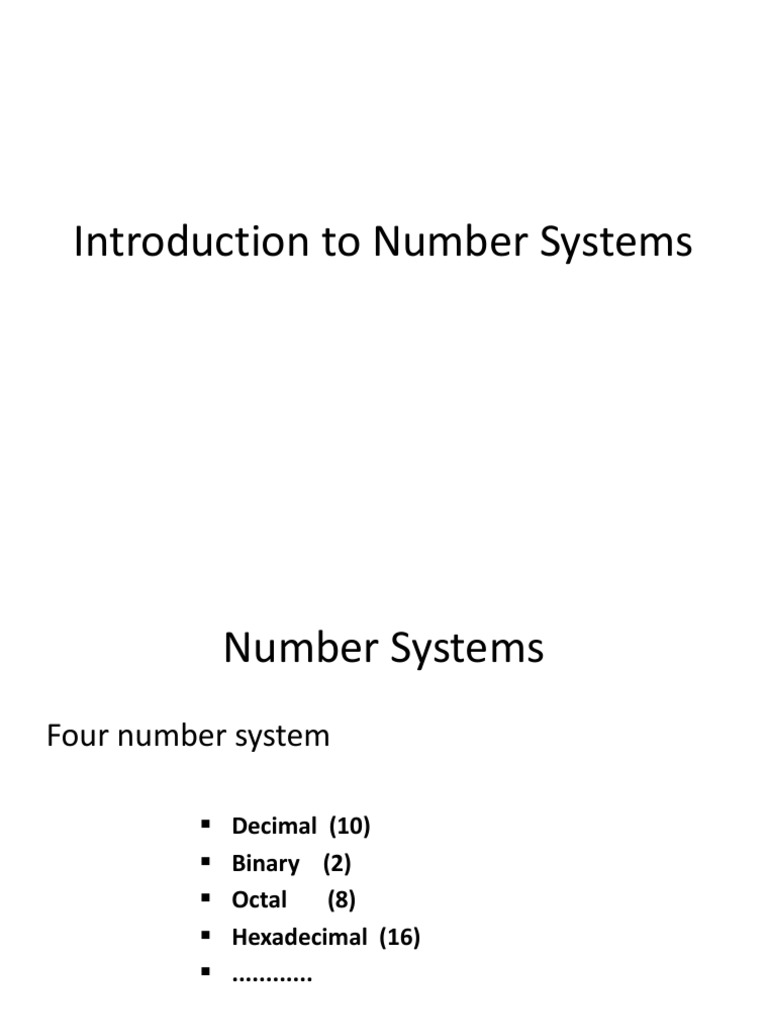Introduction To Number System | PDF | Encodings | Areas Of Computer Science