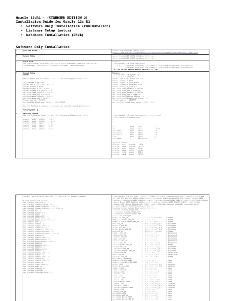 1.Oracle12cR1SE2 InstallationGuide | PDF | Oracle Database | File System