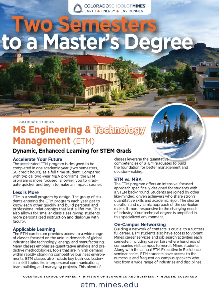 Two Semesters: To A Master's Degree | PDF | Master Of Business ...