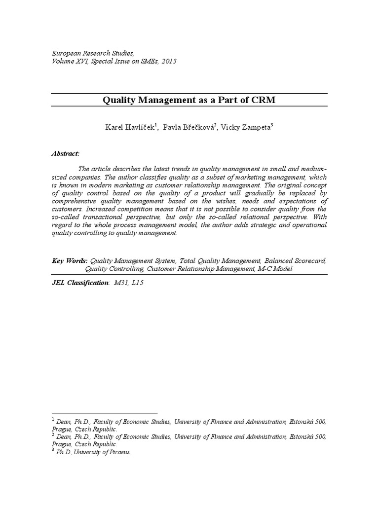 Total Quality Management | PDF | Quality Management System | Quality ...