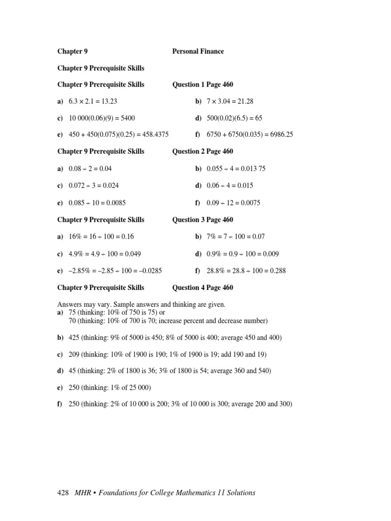 Personal Finance Skills and Solutions | PDF | Teaching Mathematics | Logic