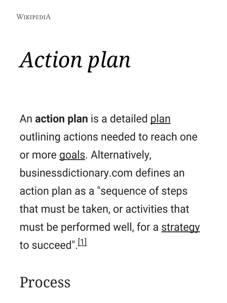 Action Plan | PDF | Action (Philosophy) | Cognition