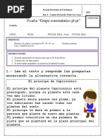 Prueba Grupo Consonantico FR FL | PDF | Artes del Lenguaje y Comunicación